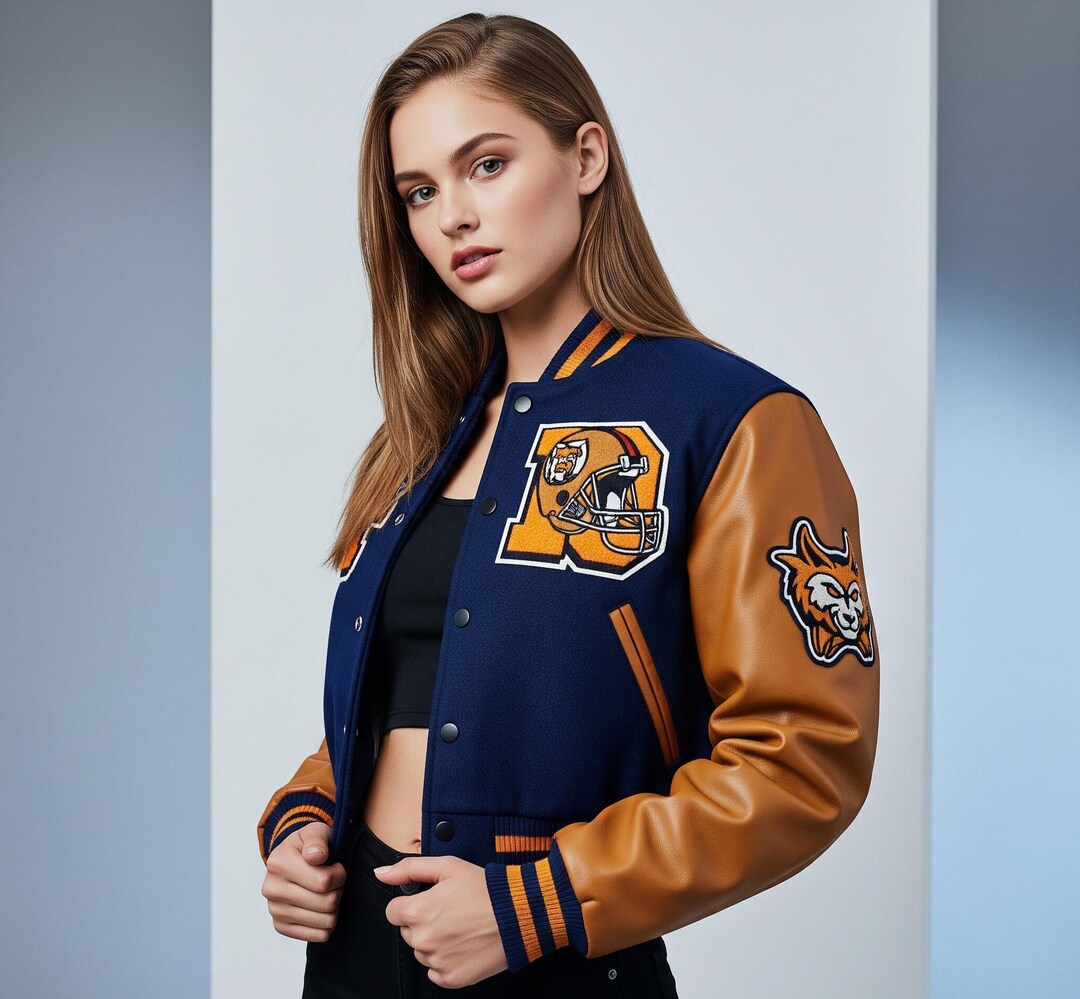 Custom Crop Top, Women Cropped Varsity Jacket, Crop Top, Letterman ...