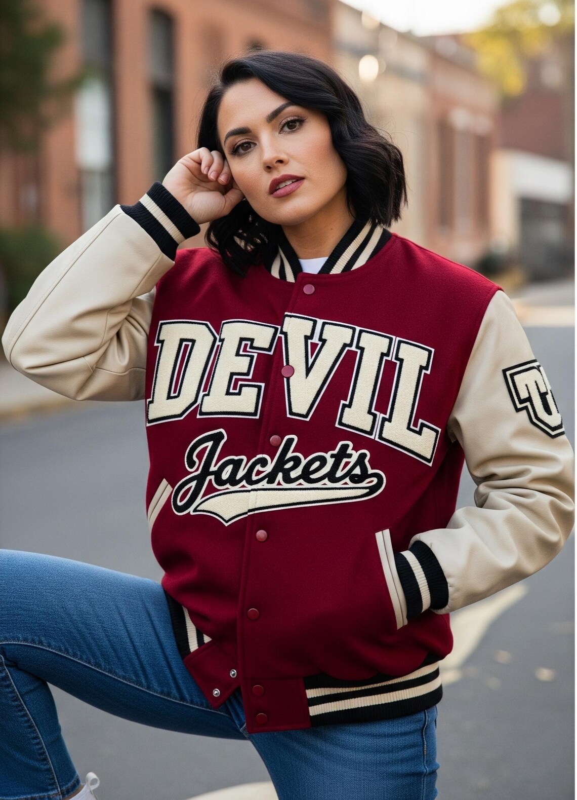 Varsity Letterman Jacket for Women Personalized Crop Top for ...