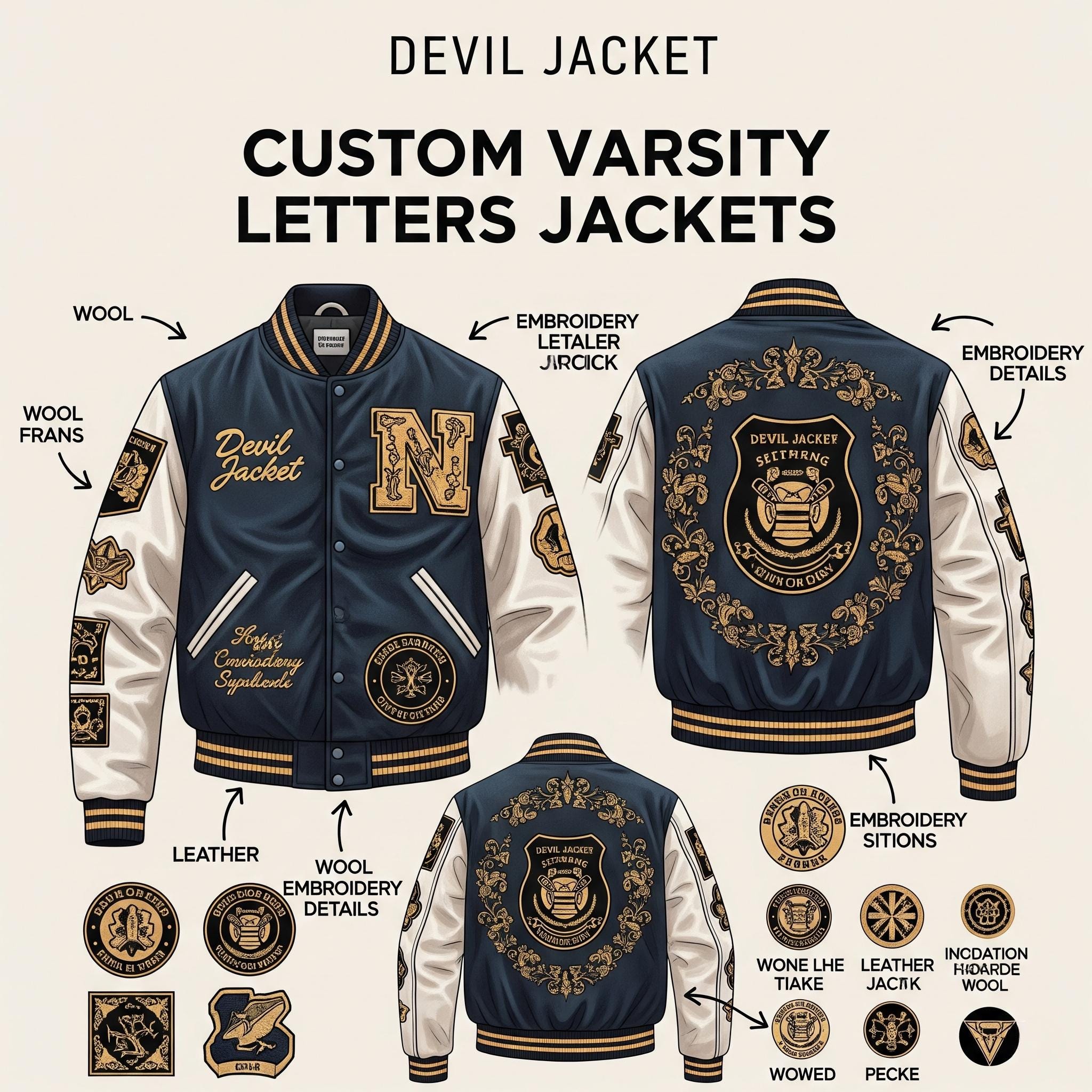Custom Varsity Jacket Letterman , School Team Jacket With Personalized ...