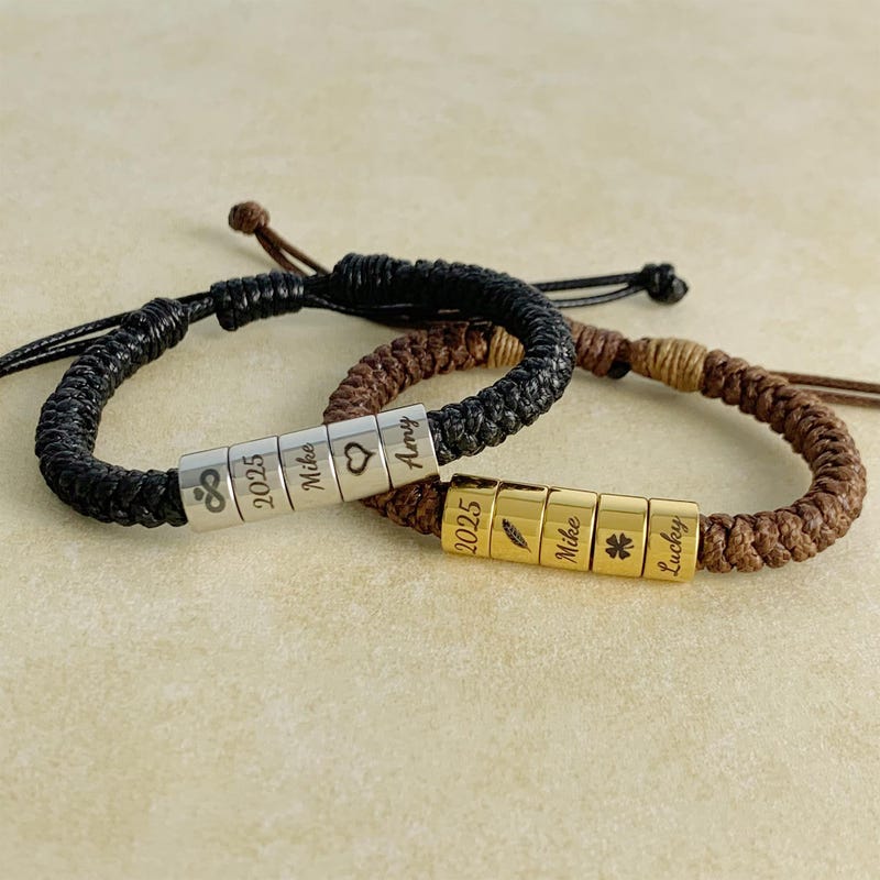 Dad Gemstone Bracelet - Etsy UK