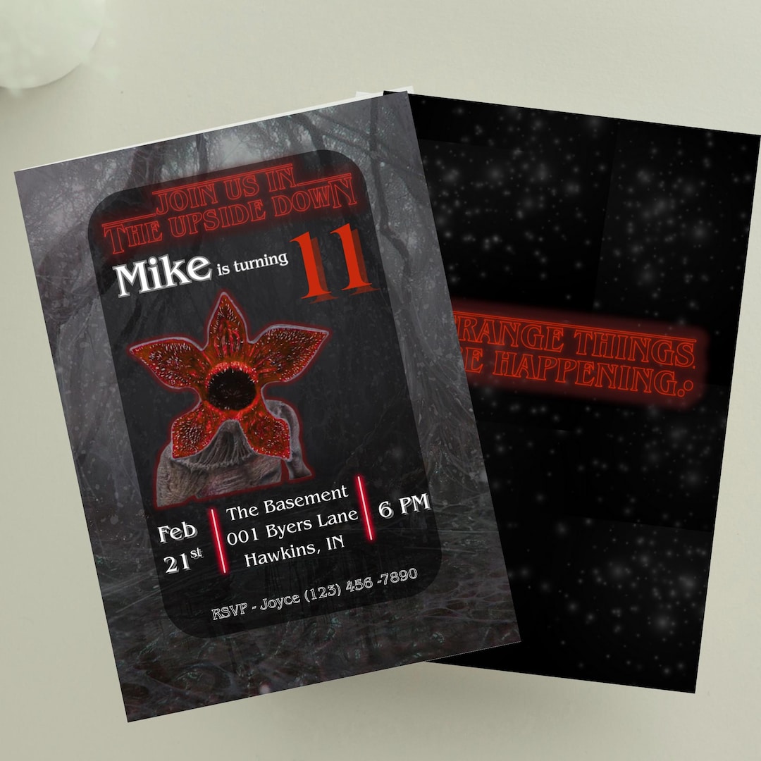 Editable "stranger Things" Birthday Invitation, Canva Download, Easy ...