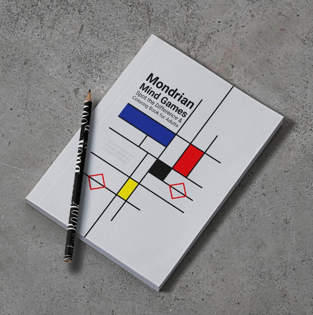Mondrian Mind Games Spot the Difference & Coloring Book for Adults - Etsy