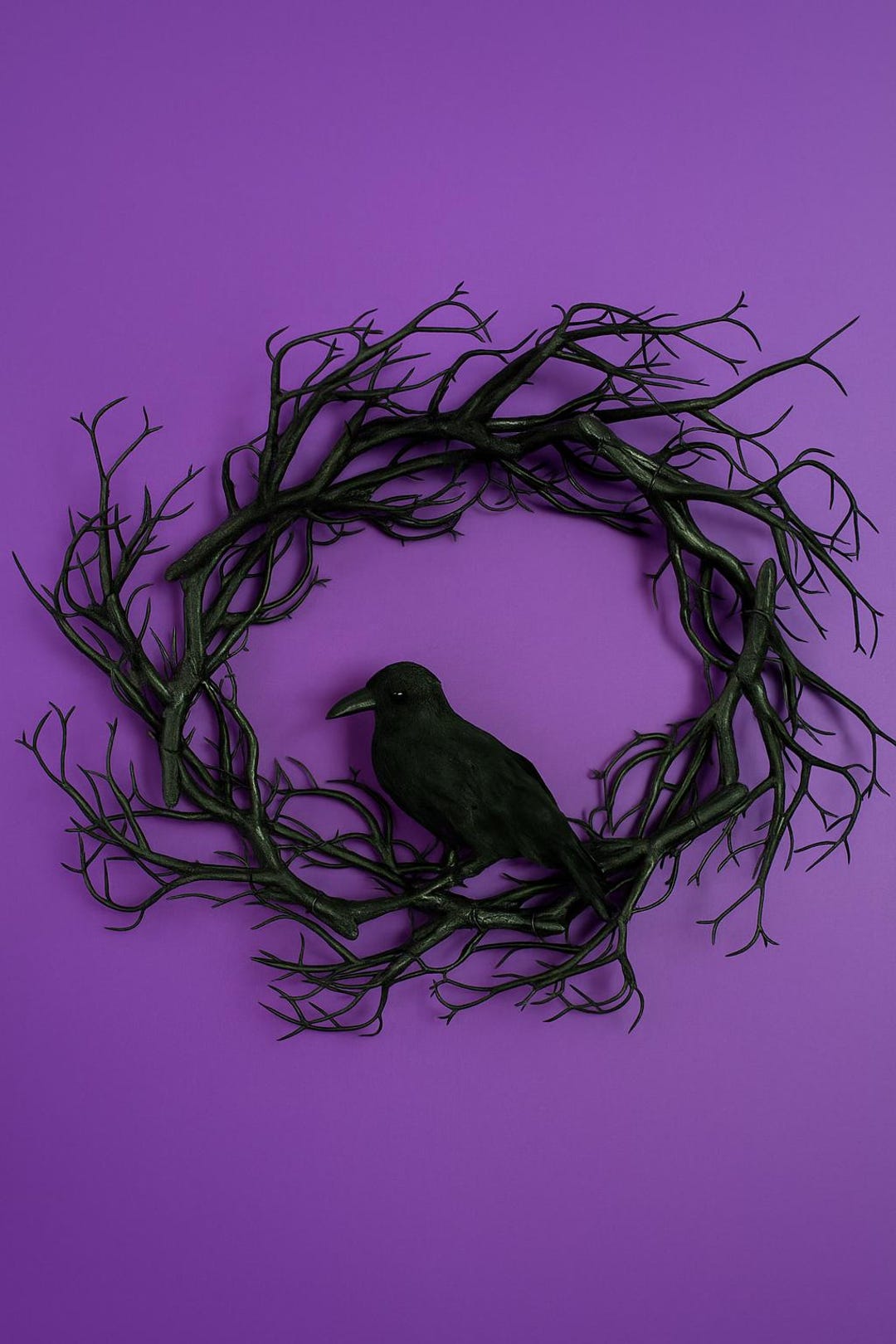 Samhain Raven Wreath – Halloween Door Decor (18") - Etsy