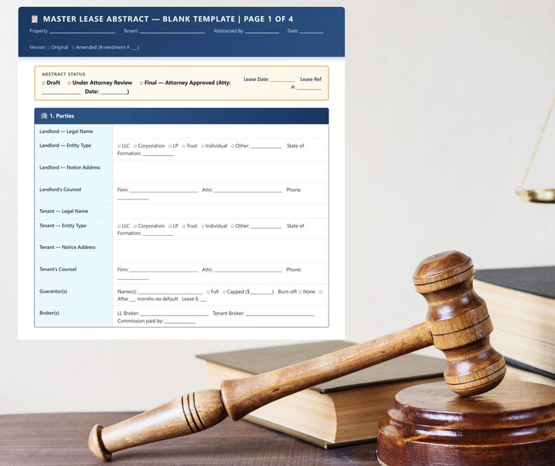 Commercial Lease Abstract Template | CRE Legal Assistant | Critical ...