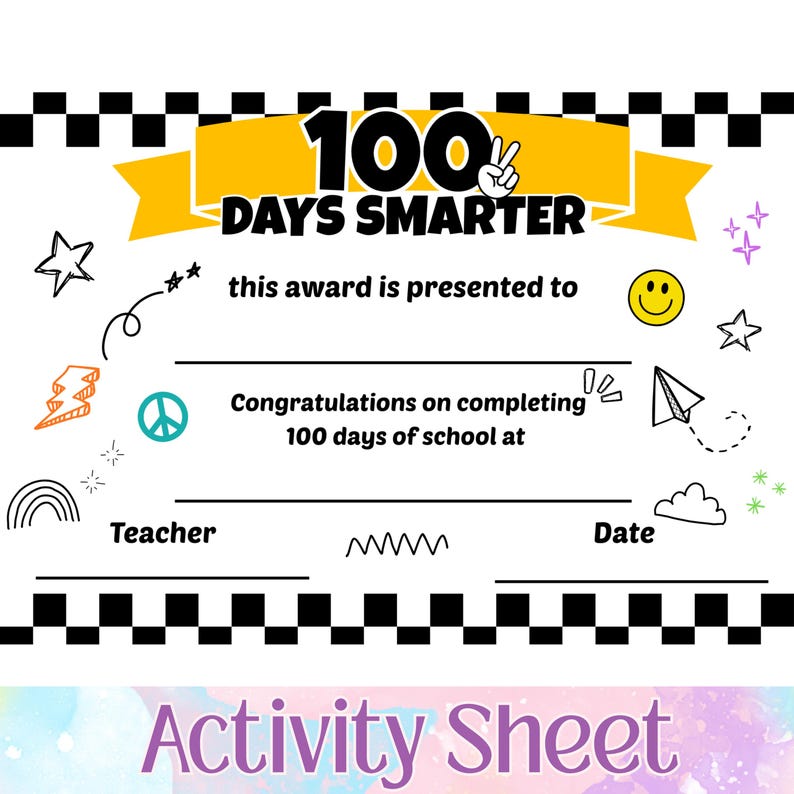 100 Days of School Activity Sheets, 100 Days of School Bundle, 100 Days ...