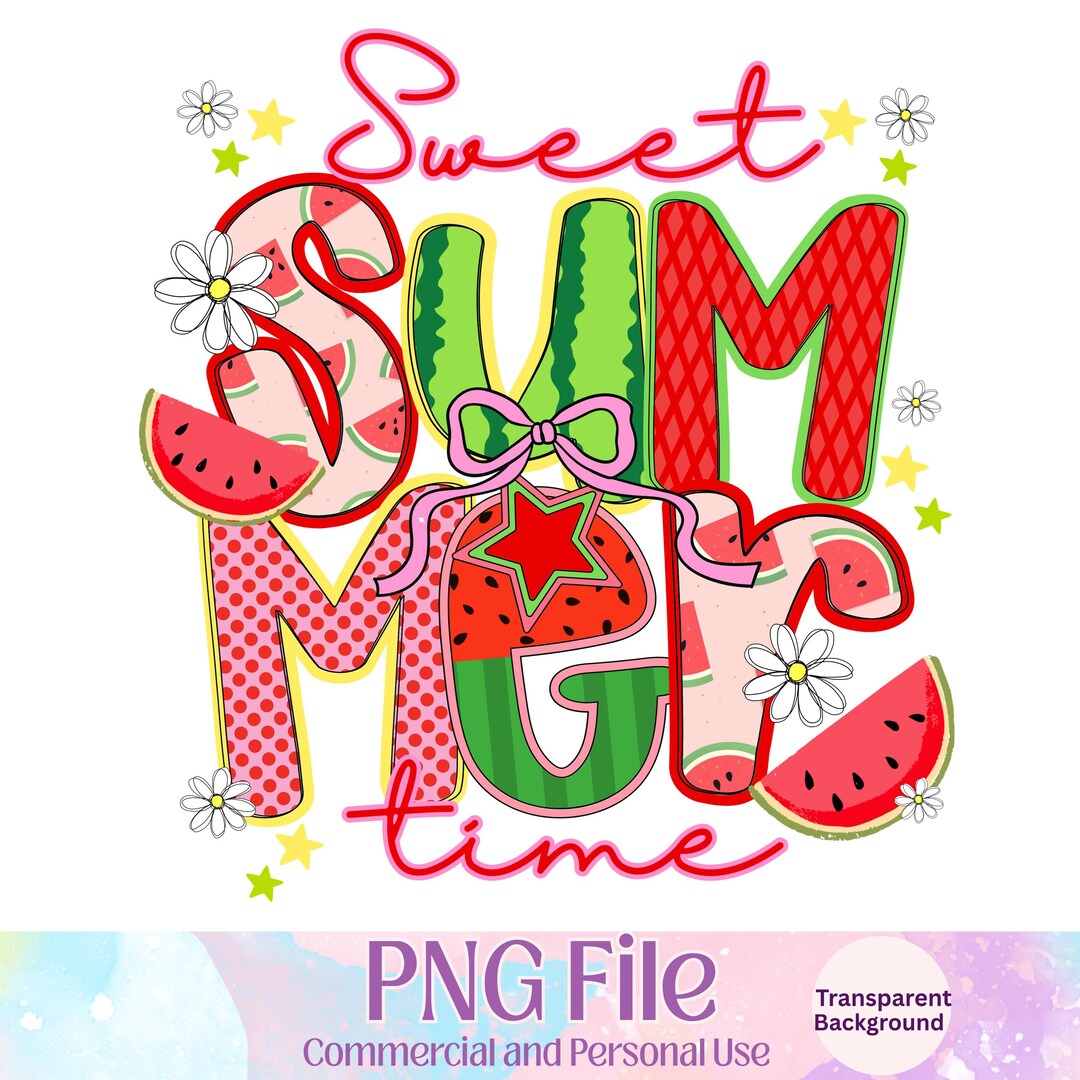 Sweet Summer Time Png, Summer Watermelon, Preppy Watermelon Png, Preppy ...