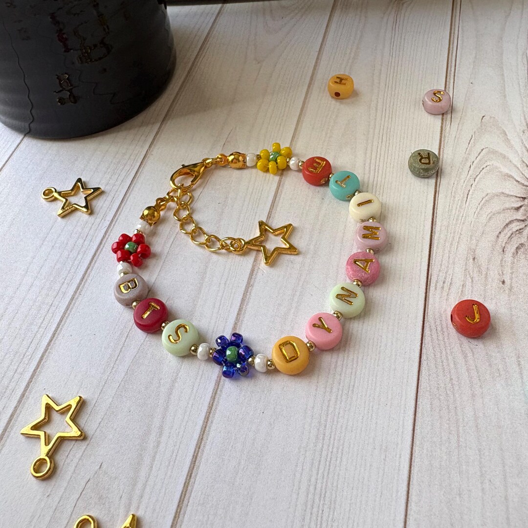 OT7 Dynamite Inspired Beaded Daisy Chain Bracelet: Album Art Color ...