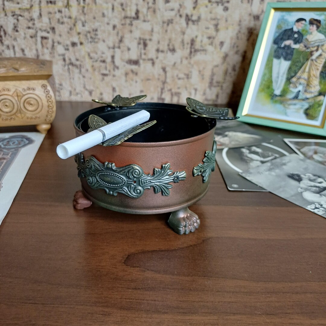 Unique Vintage Style Ashtray Made of Metal - Etsy