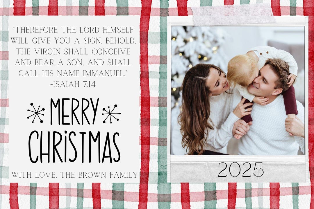 Custom Bible Verse Christmas Card | Personalized Scripture Holiday Card ...