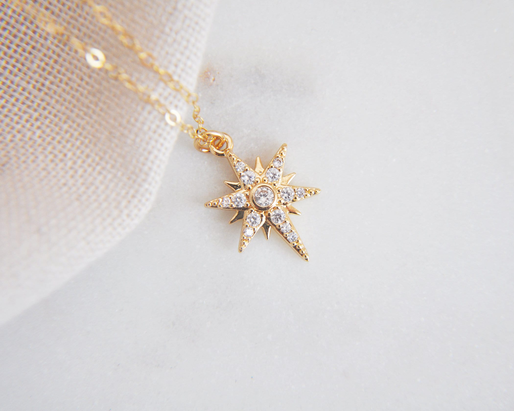 North Star Necklace Gold Filled Necklace Celestial Jewelry | Etsy