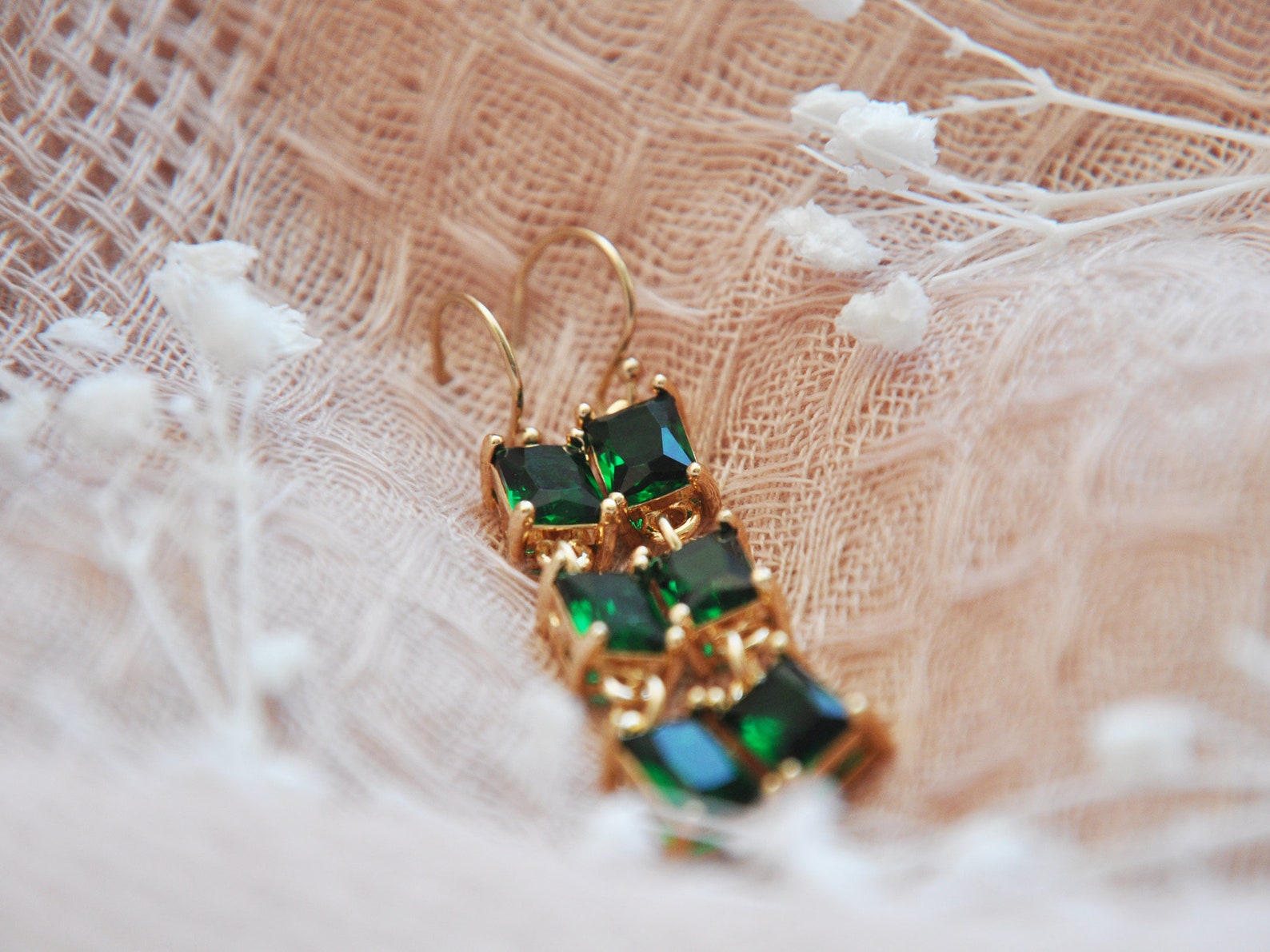 Emerald Green Earrings 14k Gold Filled Earrings Bridesmaids | Etsy