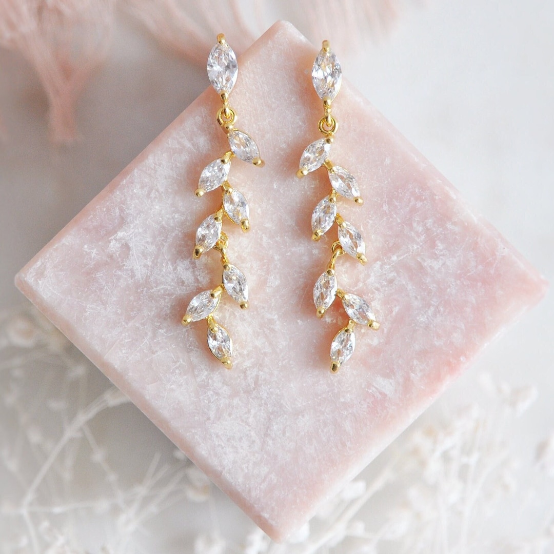 Leaf Earrings, Vine Earrings, Boho Bridal Earrings, Woodland Wedding ...