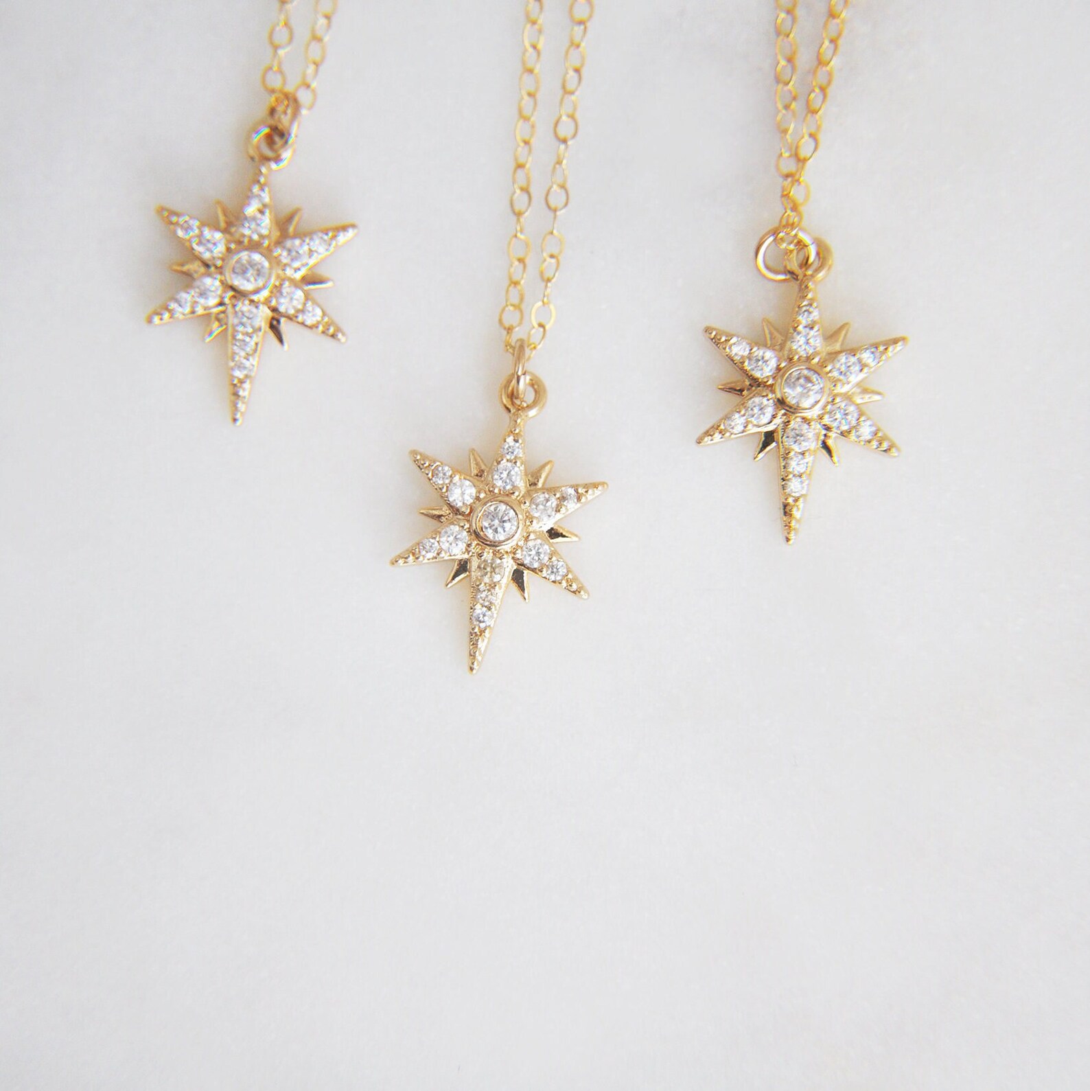 North Star Necklace, Gold Filled Necklace, Celestial Jewelry, Gold Star ...