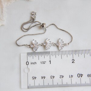 Art Deco Bracelet, Fan Bracelet, Adjustable Bracelet, Box Chain ...