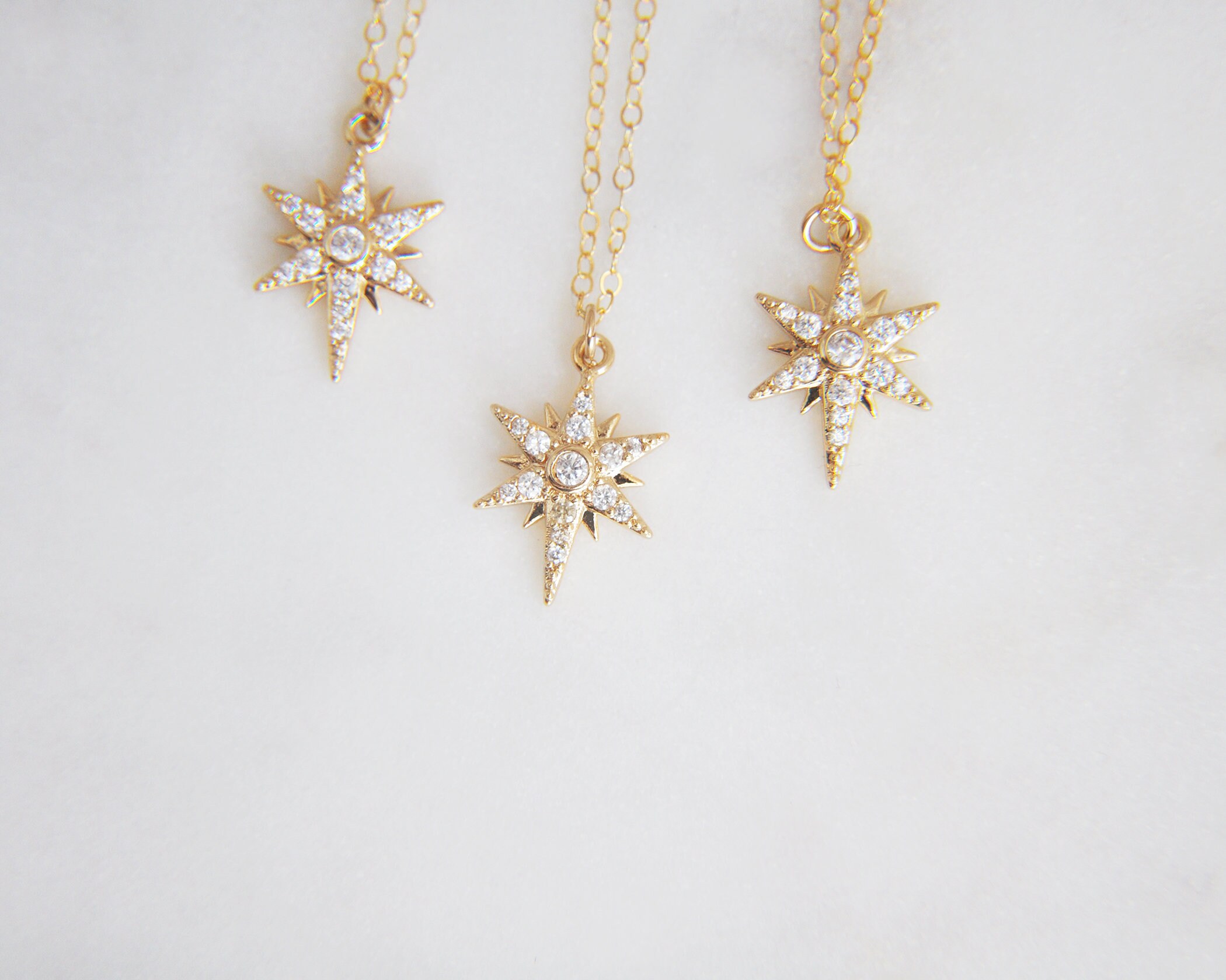 North Star Necklace Gold Filled Necklace Celestial Jewelry | Etsy