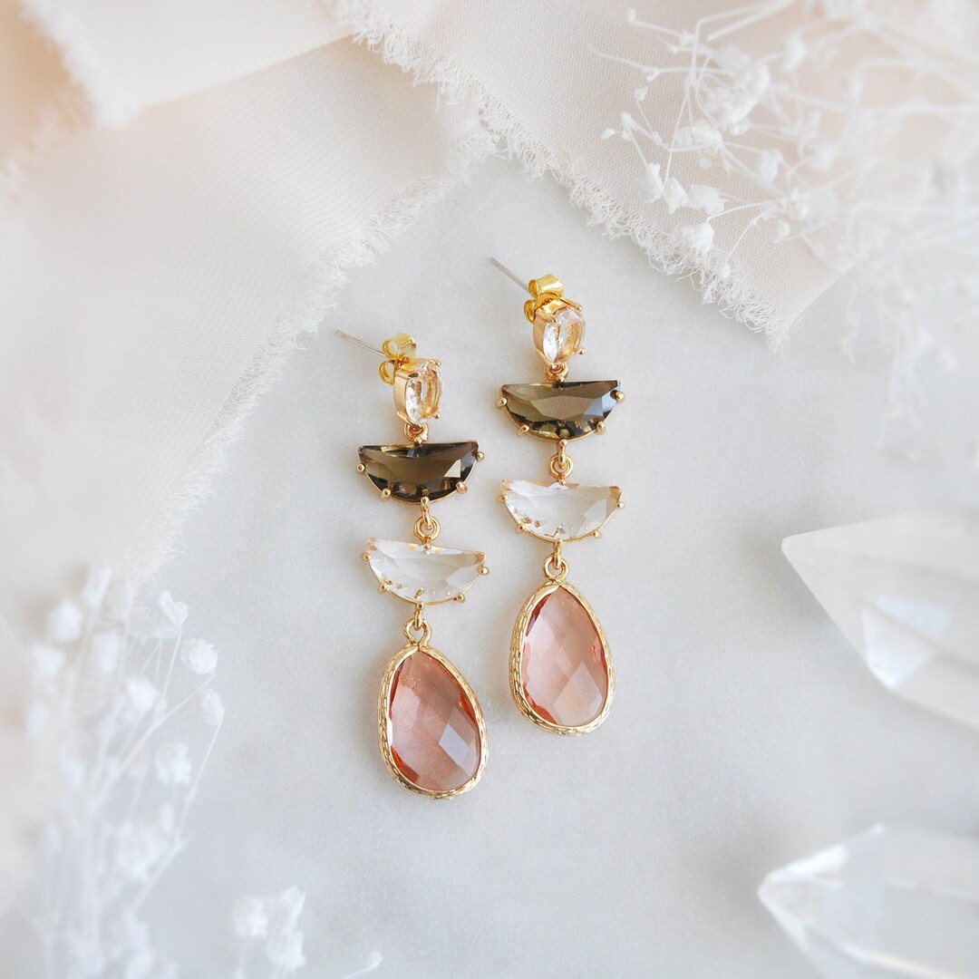 Boho Bridal Earring, Long Drop Earrings, Statement Earrings, Rustic ...
