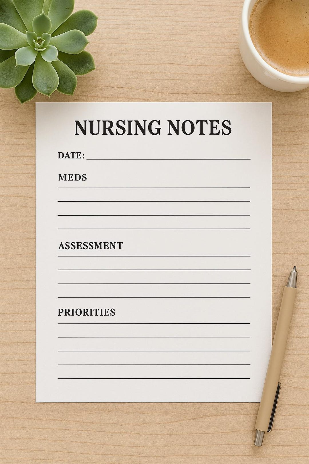 Free Nursing Notes Template Digital Download - Editable PDF - Etsy