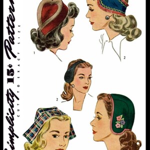 Vintage SIMPLICITY 4924 Sexy Hot HEART Simple Hats Caps Shaped Band ...