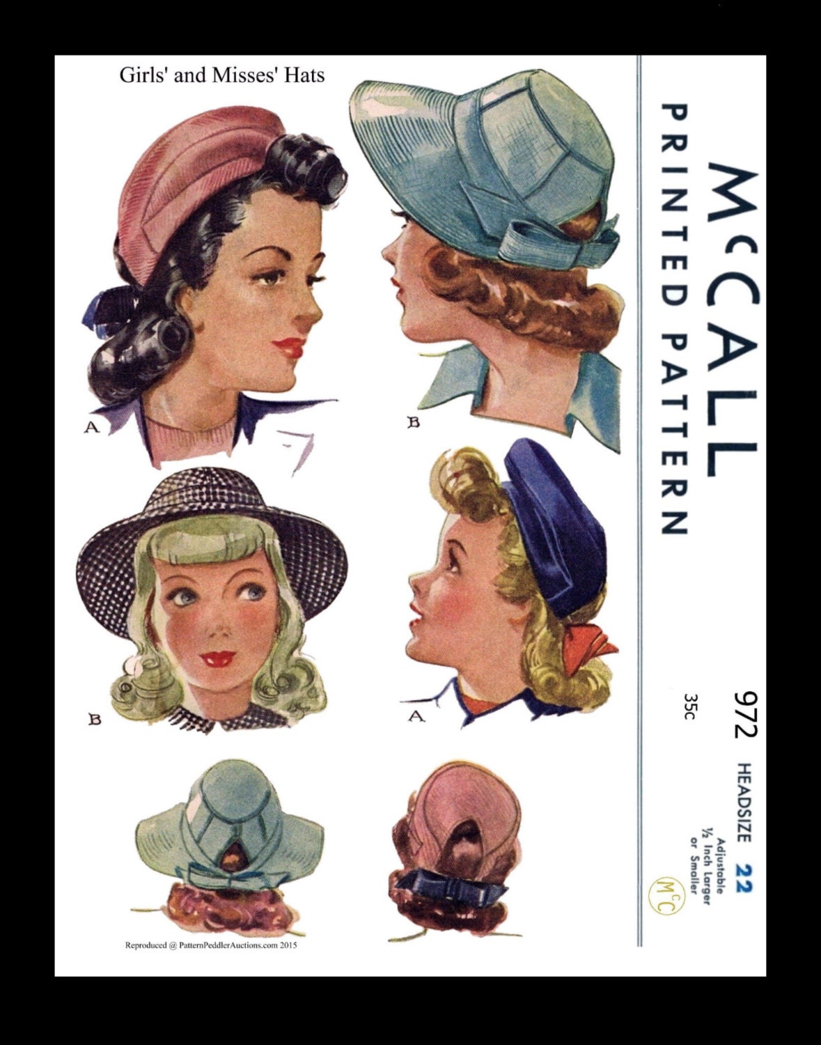 Fabric Material Sew Pattern Mccall 972 Stunning HOT Millinery - Etsy ...
