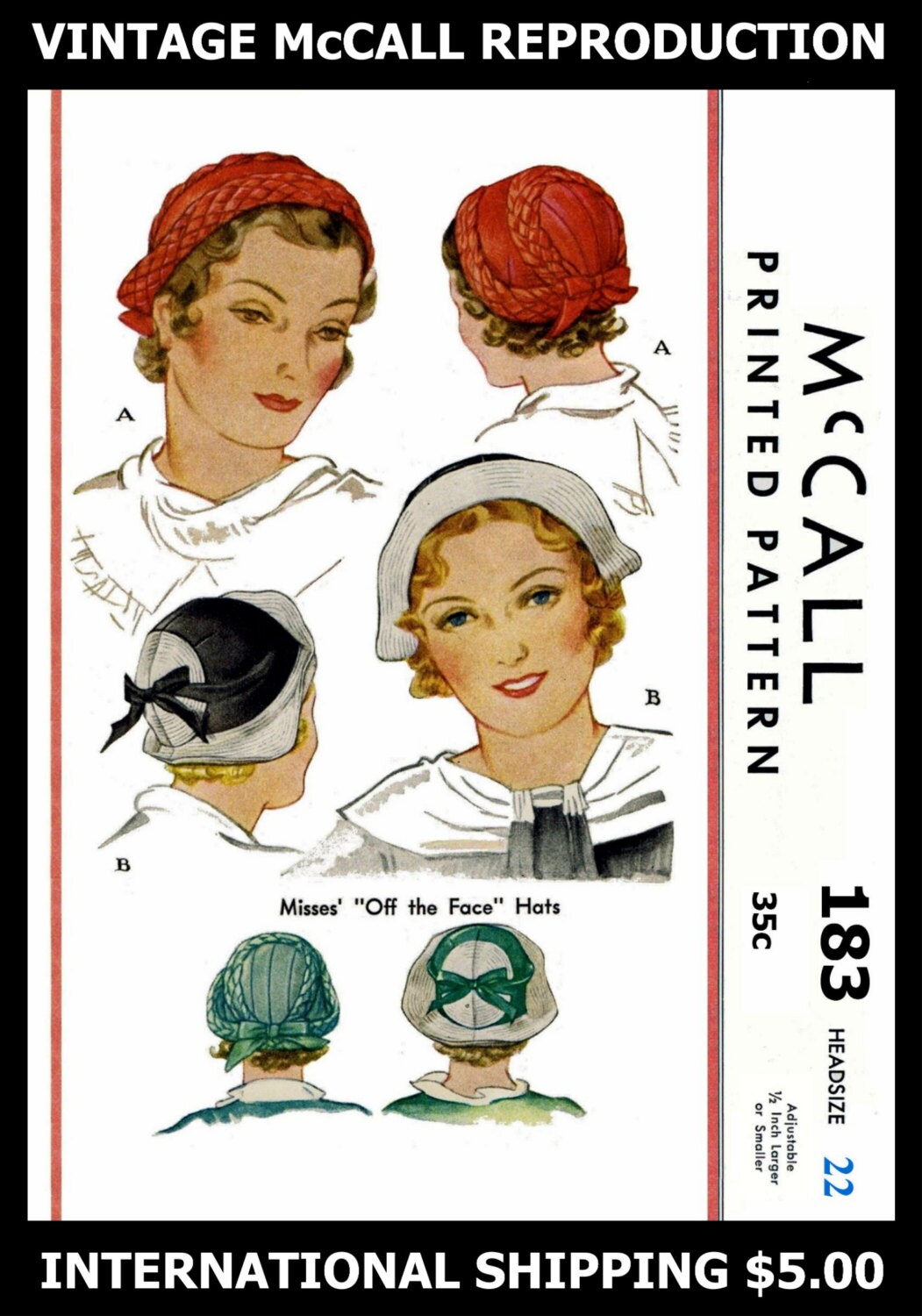 Pattern McCALL 183 Stunning HOT Millinery Vintage 1930's | Etsy