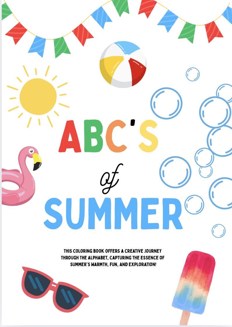 The Abc's of Summer Coloring Book - Etsy