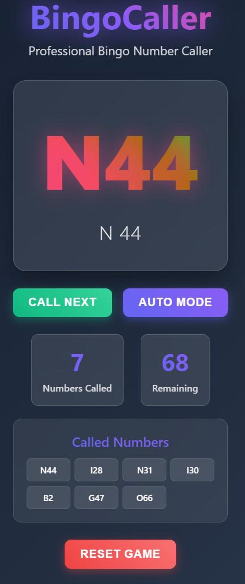 Digital Bingo Caller - Professional Web App | Perfect for Parties ...
