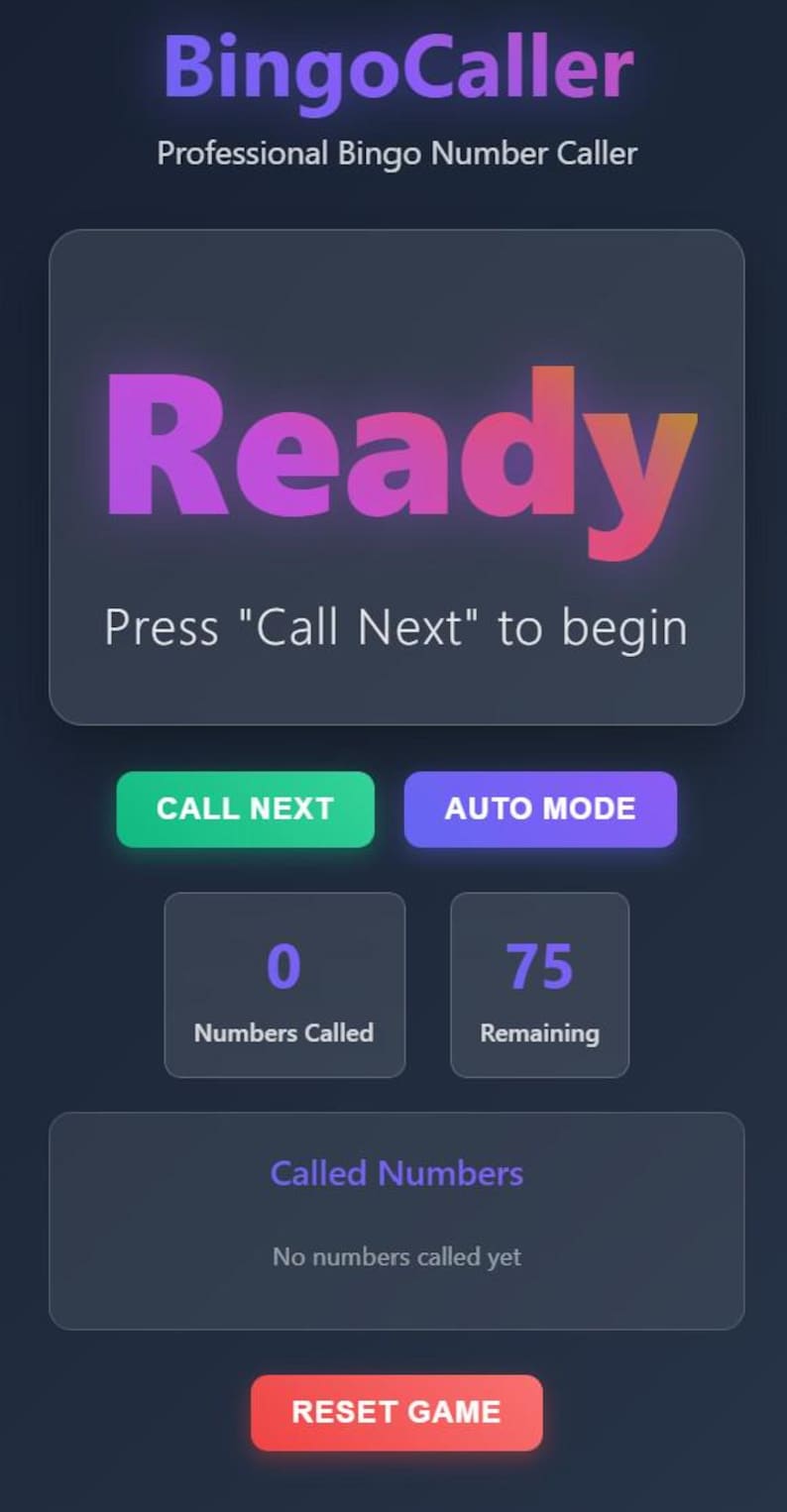 Digital Bingo Caller - Professional Web App | Perfect for Parties ...