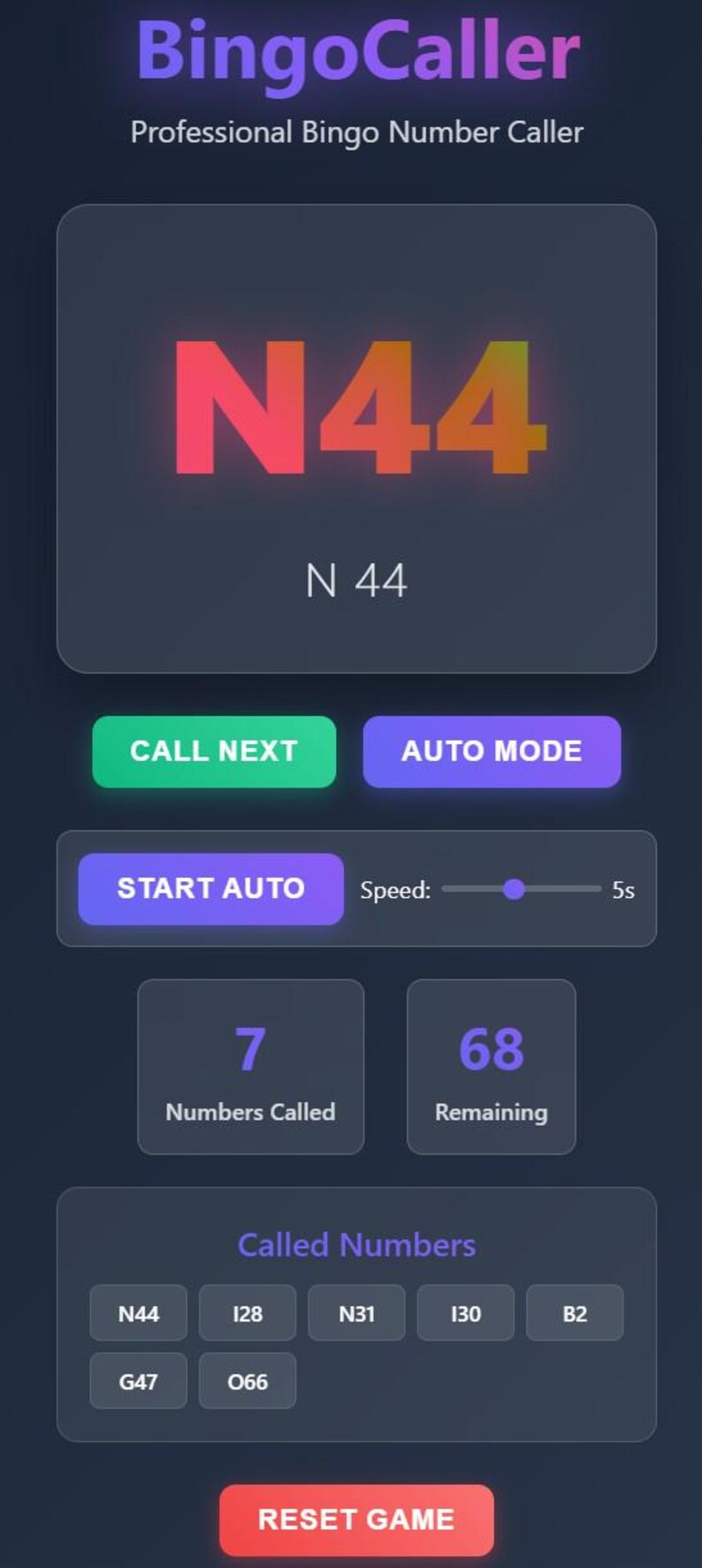 Digital Bingo Caller - Professional Web App | Perfect for Parties ...