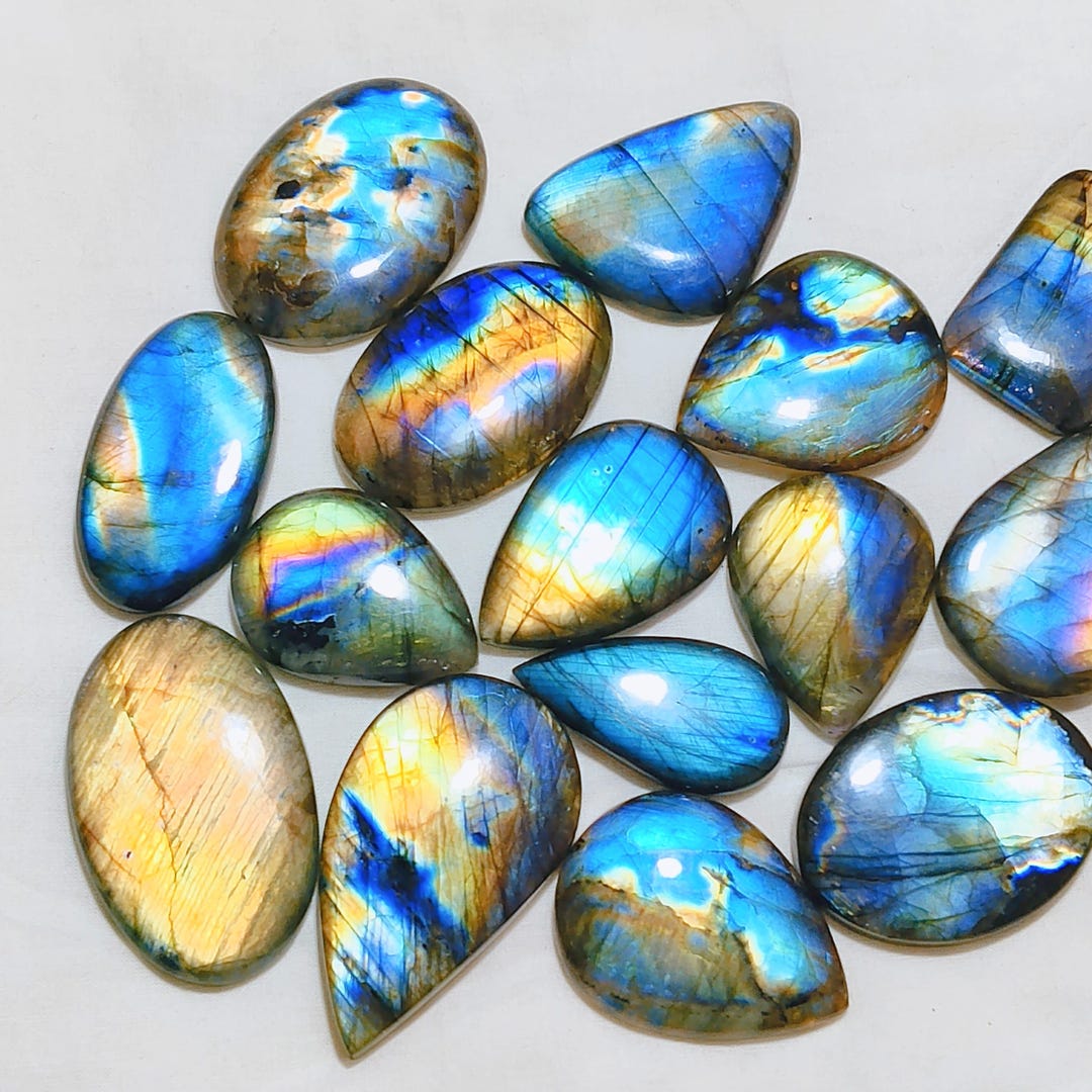 Blue Flash Labradorite Cabochon Lot Natural Labradorite Gemstone, Multi ...