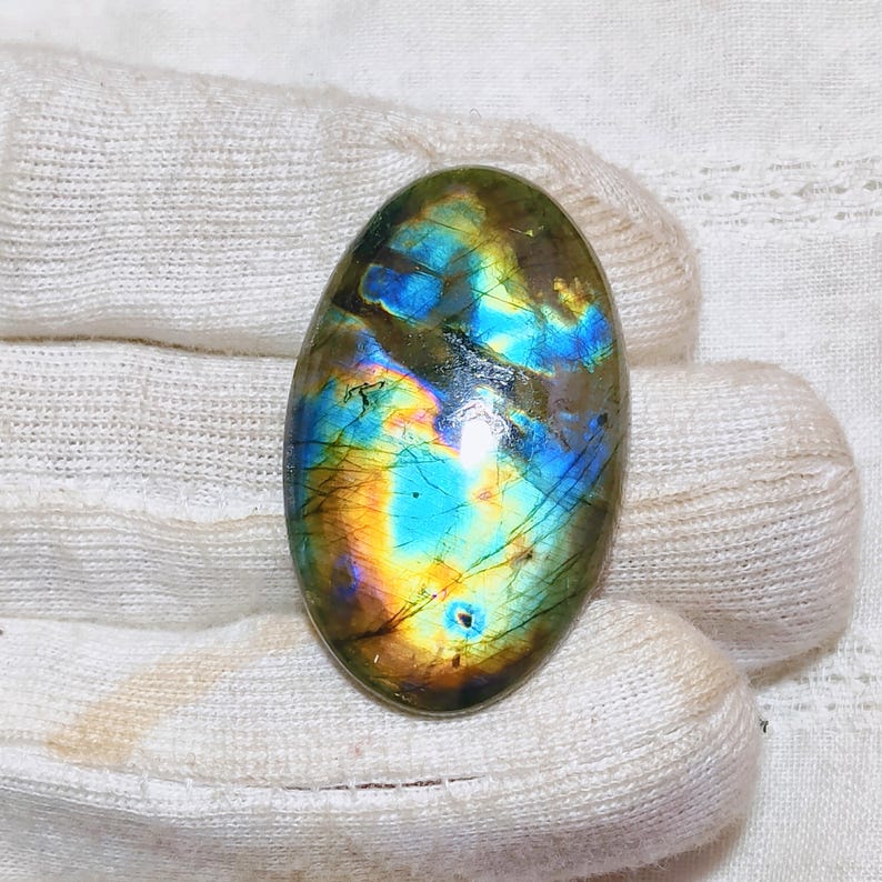 Awesome Full Fire Flashy Labradorite Gemstone Oval Shape 38x24x7 Mm ...