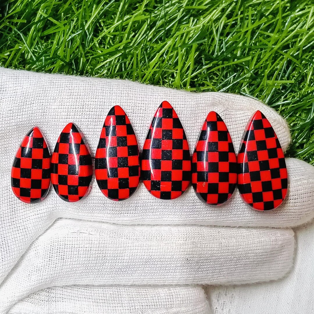 Ultimate Checker Board Cabochon Synthetic Gemstone Mix Turquoise Onyx ...
