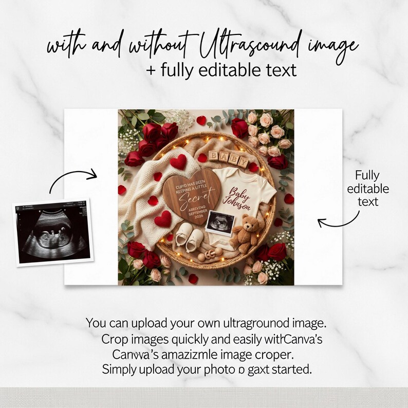 Valentines Day Baby Announcement: Secret Pregnancy Reveal Editable ...