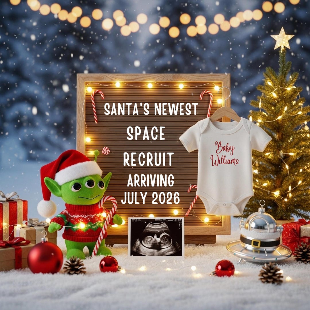 Alien Christmas Pregnancy Announcement: 'santa's Newest Space Recruit ...