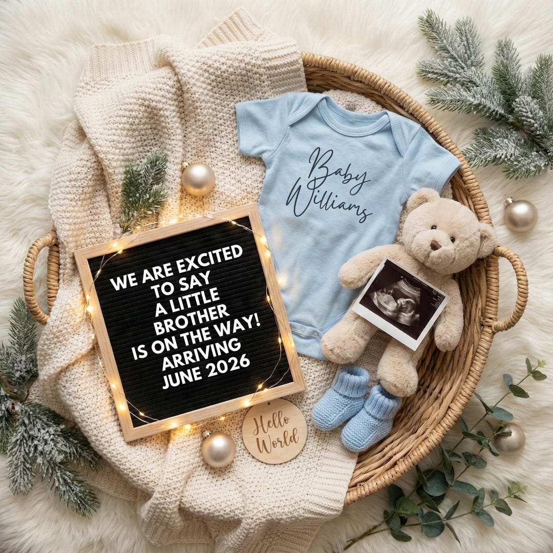 Winter Pregnancy Announcement: Christmas A Little Brother Announce ...
