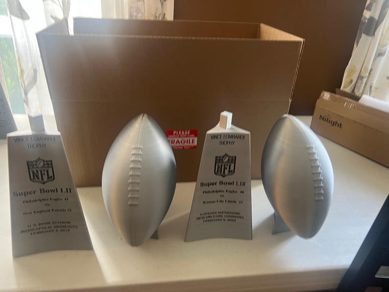 New England Patriots Super Bowl Trophy Replica Set – 6 Lombardi ...