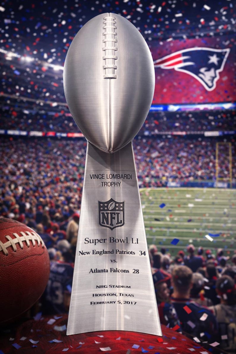 New England Patriots Vince Lombardi Trophy Replica - All 6 Super Bowl ...