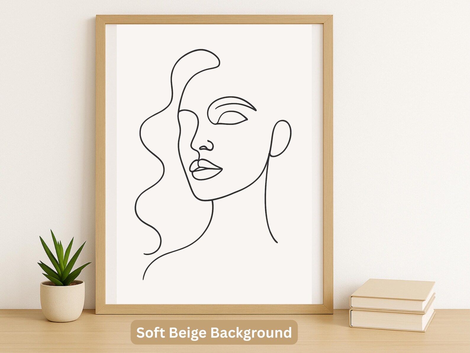 Minimalist Woman Face Line Art Abstract Female Face Printable Wall Art ...