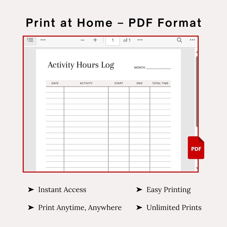 Work Hours Log Printable: Time Tracker, PDF & Canva Template - Etsy