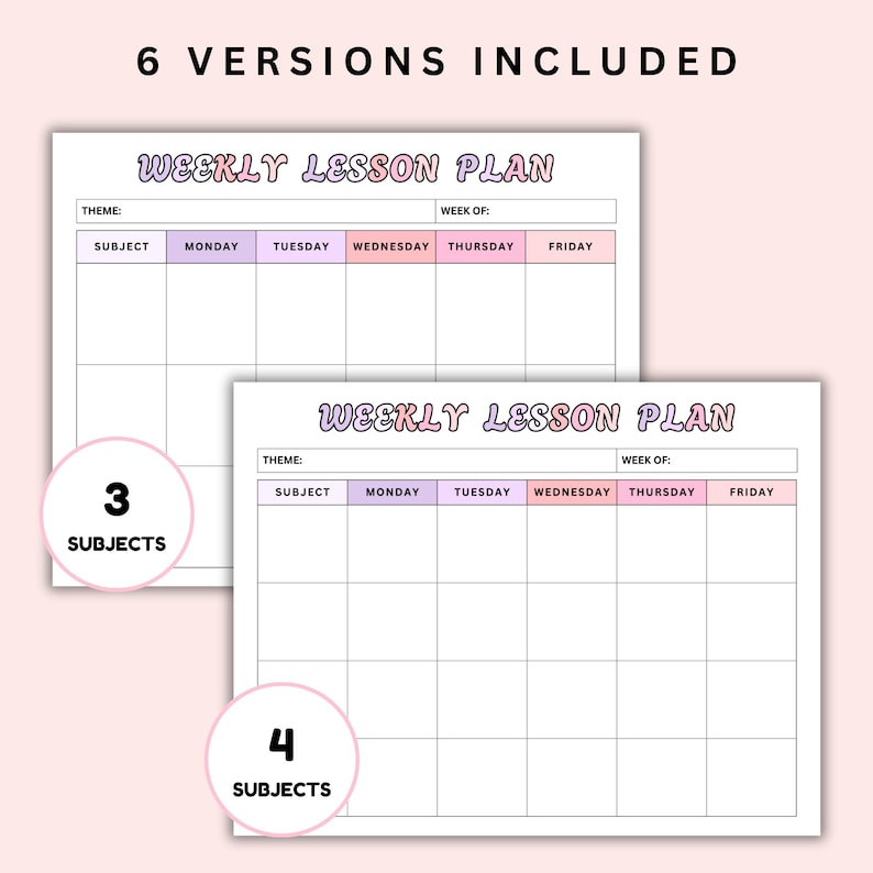 Weekly Lesson Plan Template, Preschool/prek/ Kindergarten/daycare ...