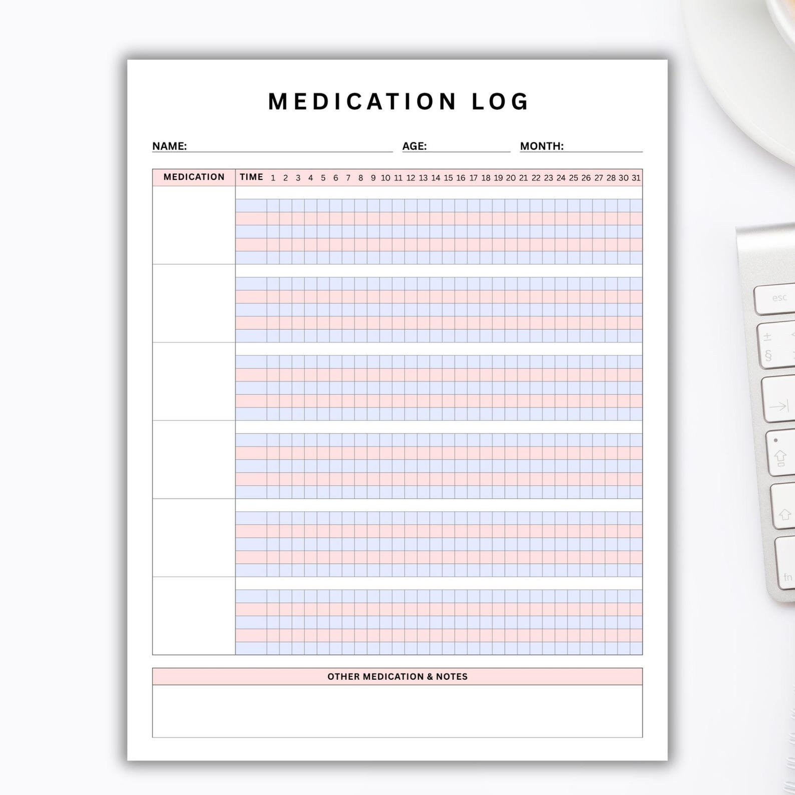 Medication Log Printable: Weekly Medicine Tracker for Nurses ...