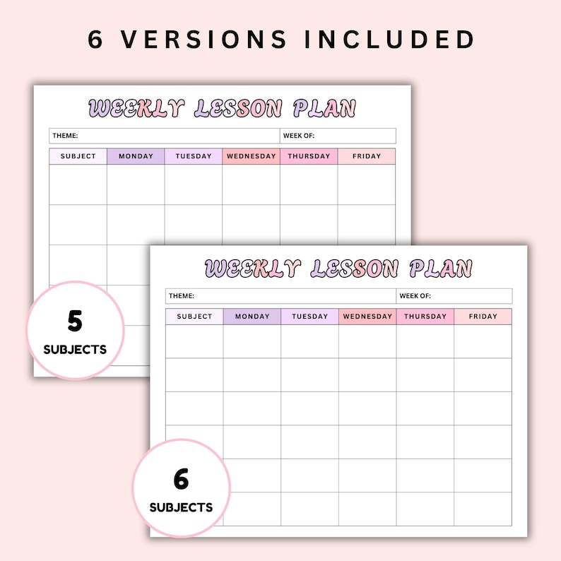 Weekly Lesson Plan Template, Preschool/prek/ Kindergarten/daycare ...