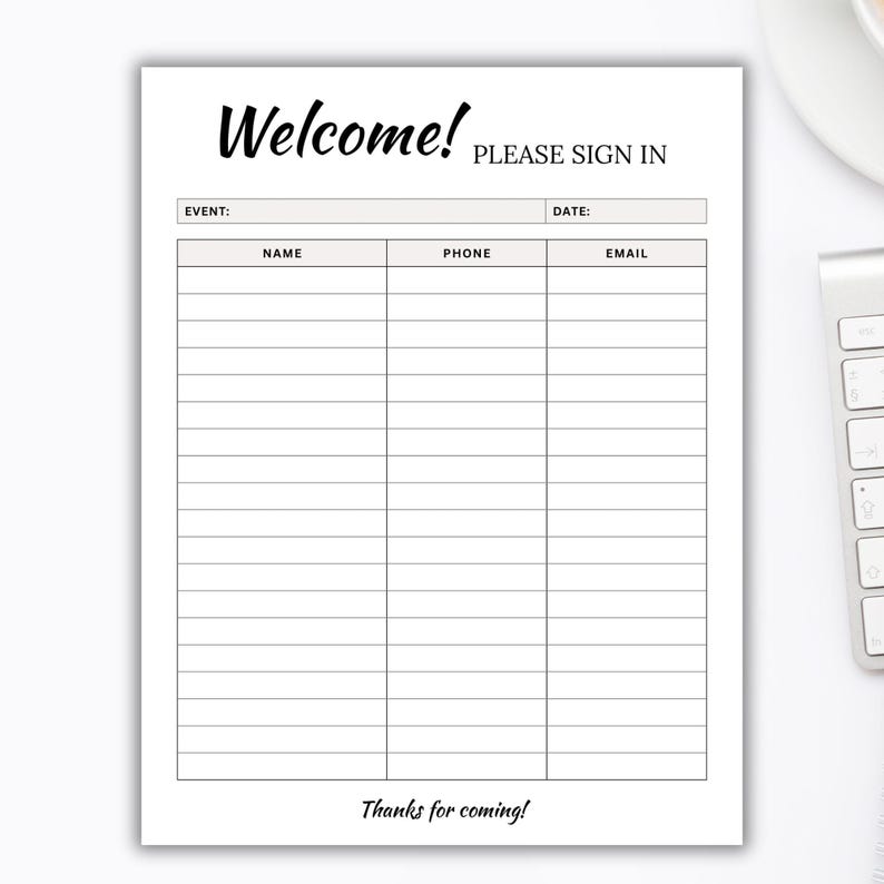 Printable Sign-in Sheet Template: Open House, Meeting, Realtors (canva ...