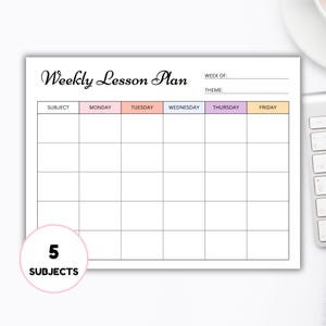 Weekly Lesson Plan Template: Printable Teacher Planner (PDF & Canva ...