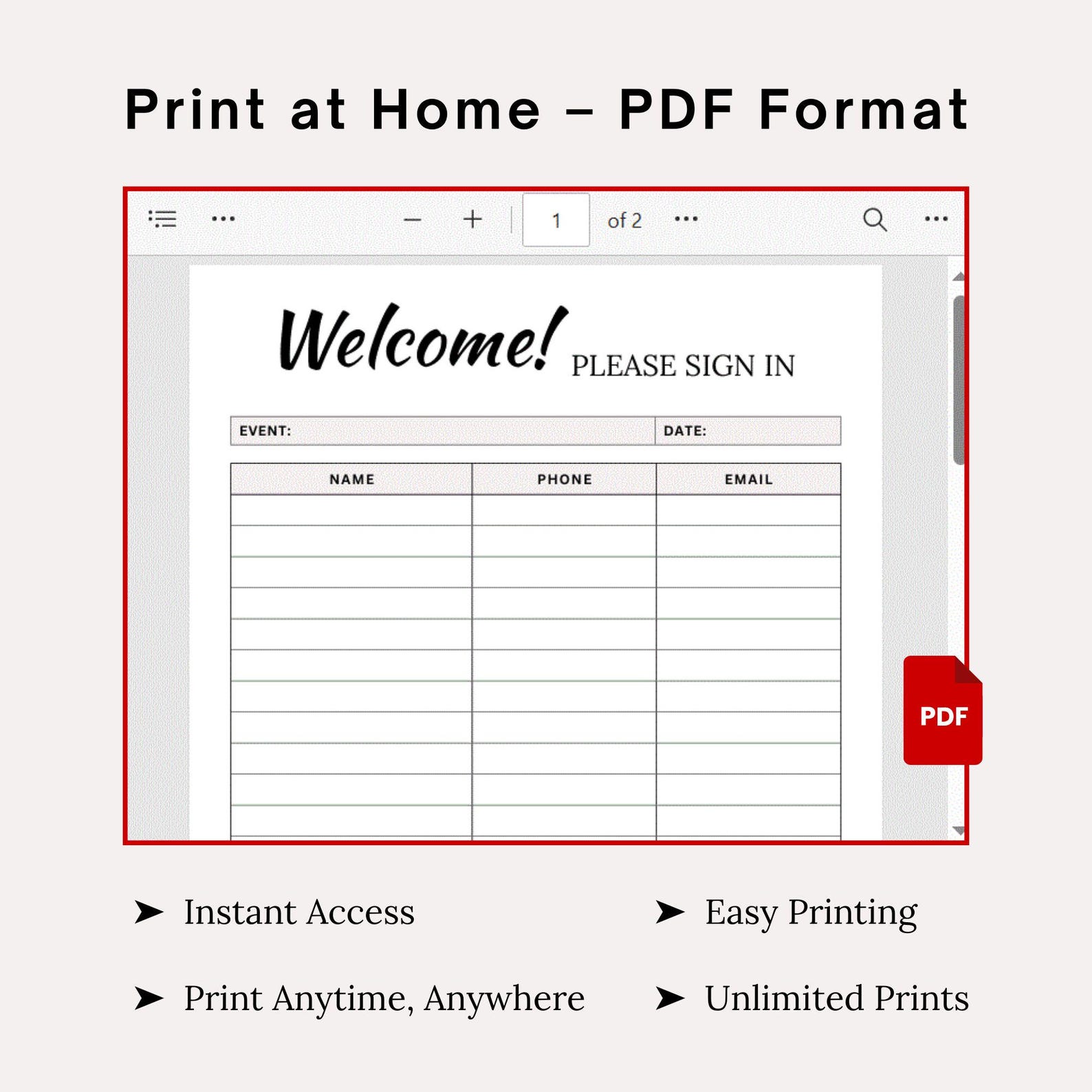 Printable Sign-in Sheet Template: Open House, Meeting, Realtors (canva ...