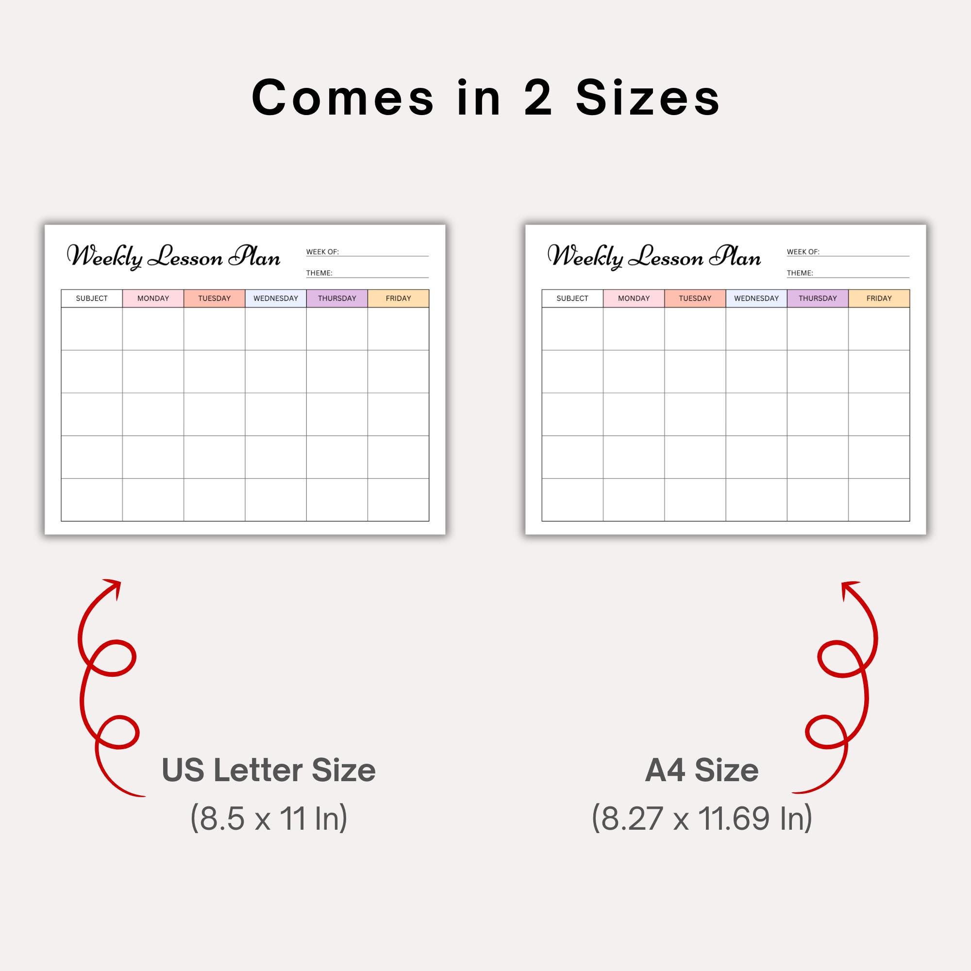 Weekly Lesson Plan Template: Printable Teacher Planner (PDF & Canva ...
