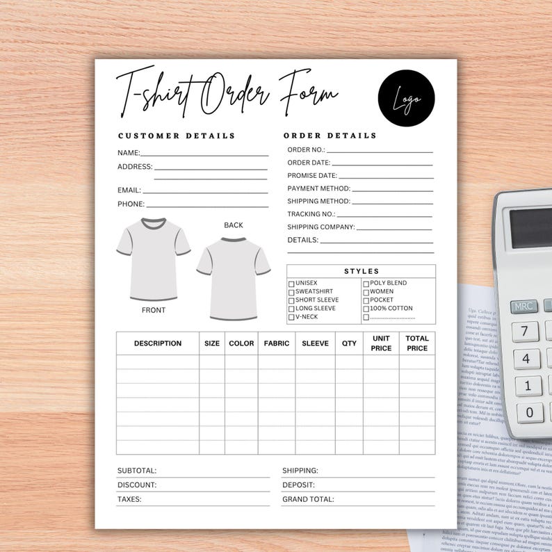 Editable Order Form Templates: Small Business Invoice, Canva (US Letter ...