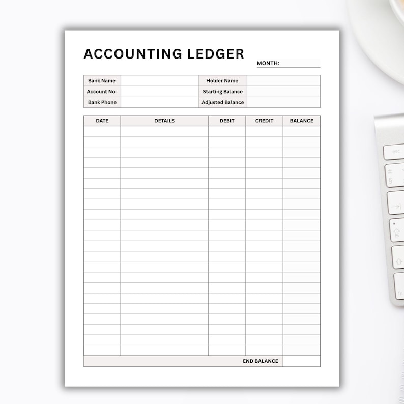 Editable Small Business Accounting Ledger | Printable General ...