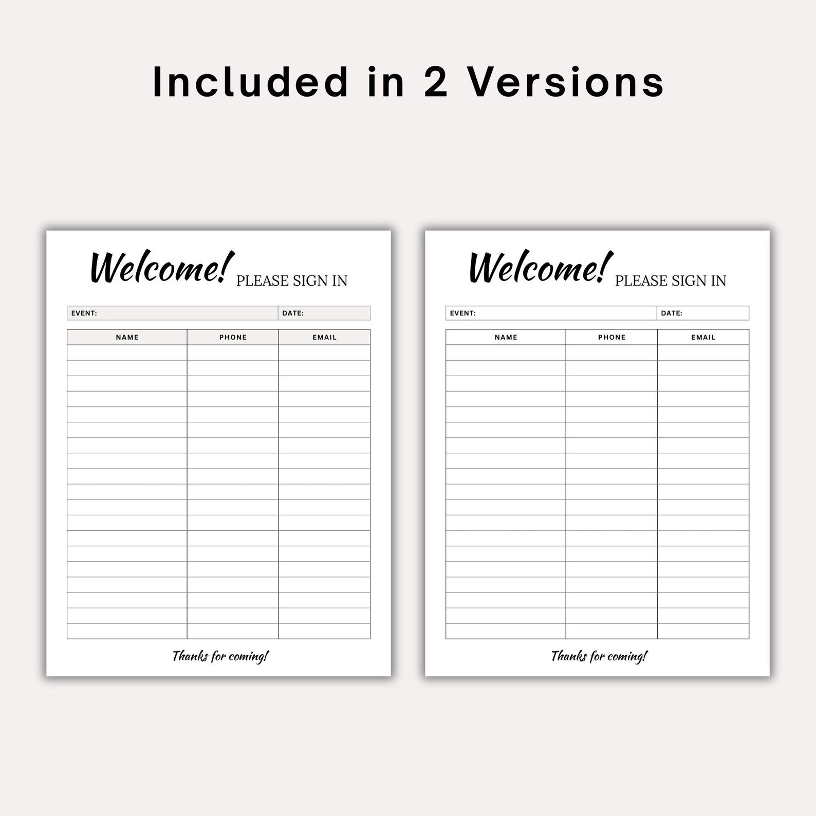Printable Sign-in Sheet Template: Open House, Meeting, Realtors (canva ...