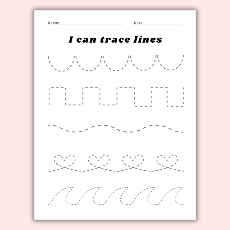 Preschool Line Tracing Worksheets Bundle. Line Trace Page Printable ...