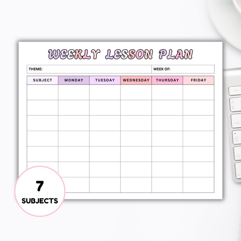Weekly Lesson Plan Template, Preschool/prek/ Kindergarten/daycare ...